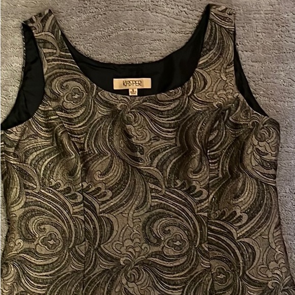 Kasper | Tops | Kasper Womens Goldblack Holiday Shell Euc | Poshmark